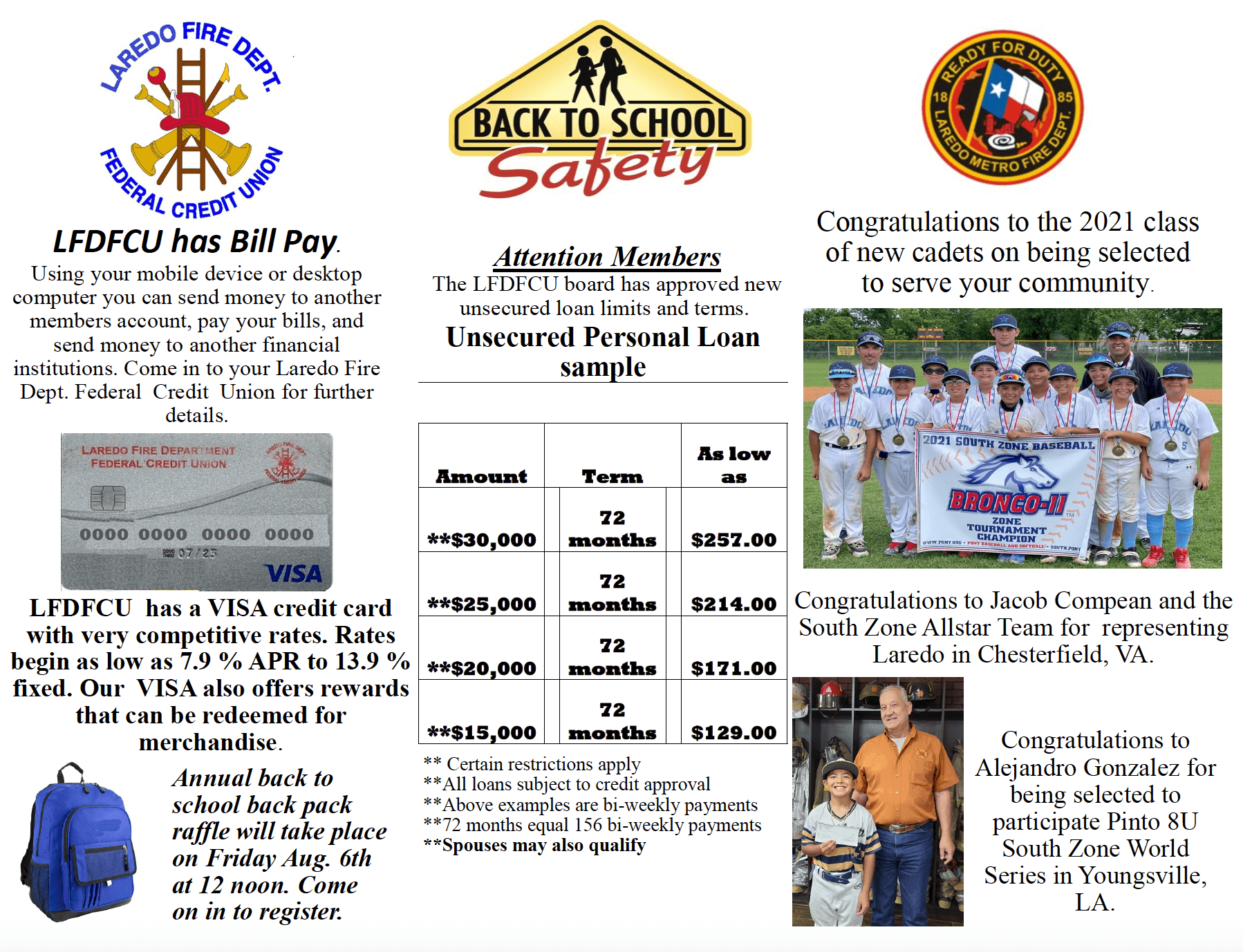 Laredo Fire Department Federal Credit Union | LFDCU Brochure